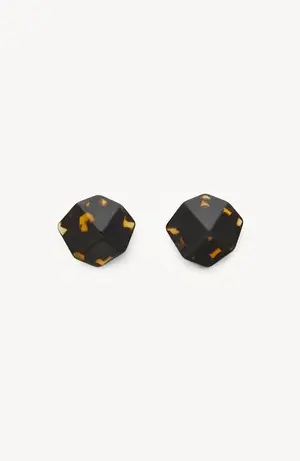 MACHETE Sculpture Stud Earrings - Dark Tortoise