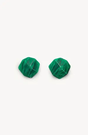 MACHETE Sculpture Stud Earrings - Malachite