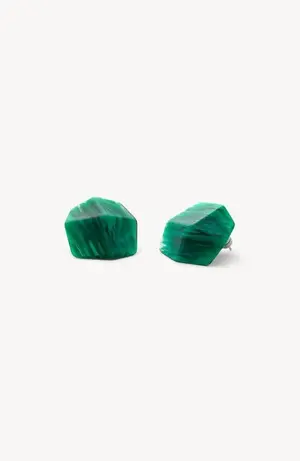MACHETE Sculpture Stud Earrings - Malachite