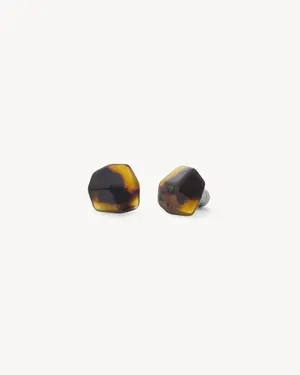 MACHETE Mini Sculpture Stud Earrings - Classic Tortoise