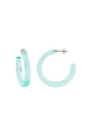 MACHETE Midi Hoops - Turquoise Clear