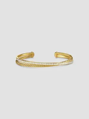 David Yurman Crossover Two Row Bracelet In 18k Yellow