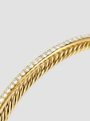 David Yurman Crossover Two Row Bracelet In 18k Yellow