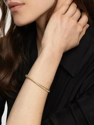 David Yurman Crossover Two Row Bracelet In 18k Yellow