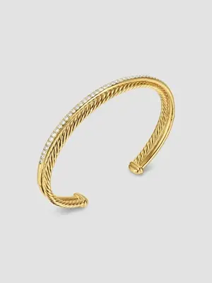 David Yurman Crossover Two Row Bracelet In 18k Yellow