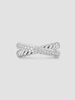 David Yurman Crossover Two Row Ring In Sterling Silver