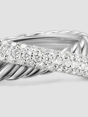 David Yurman Crossover Two Row Ring In Sterling Silver
