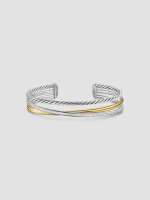 David Yurman Crossover Three Row Bracelet In Sterling Silver