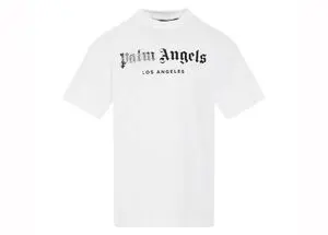Palm Angels Rhinestone Sprayed T-shirt - White/black