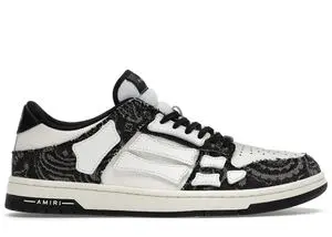 Amiri Skel Top Low Bandana Denim Sneakers - Black