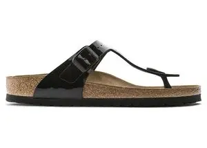 BIRKENSTOCK Gizeh Birkoflor Patent Thong Sandals - Black