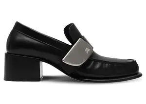 Burberry Leather Loafer With Shield Detail - Black