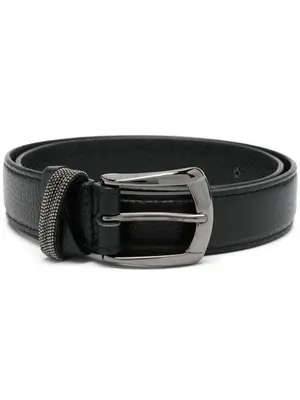 Peserico Punto Luce-trim Leather Belt - Black