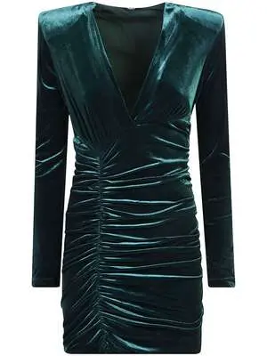 Just Cavalli Ruched Velvet Mini Dress