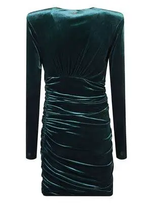 Just Cavalli Ruched Velvet Mini Dress