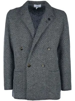 LARDINI Mélange-effect Knitted Blazer
