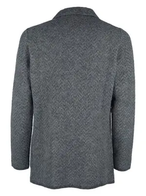 LARDINI Mélange-effect Knitted Blazer