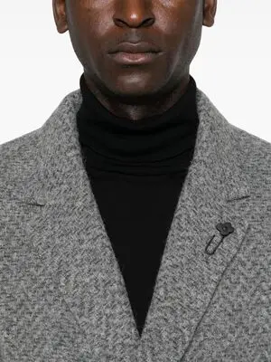 LARDINI Mélange-effect Knitted Blazer