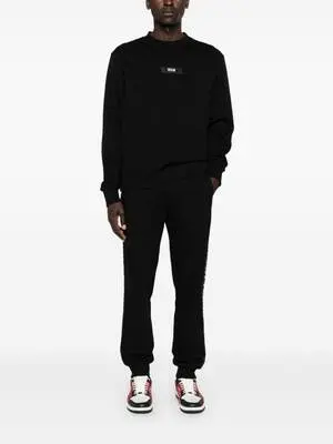 Versace Logo-trim Cotton Track Pants - Black