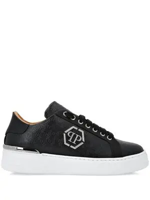 Philipp Plein Monogram Lo-top Sneakers - Black