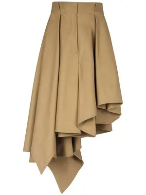 Balmain Asymmetric Pleated Skirt