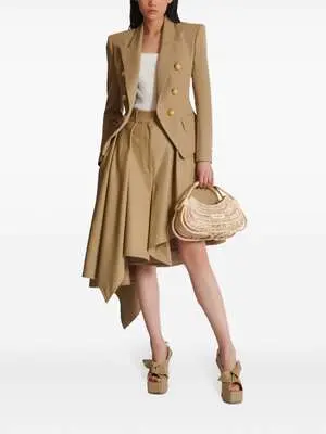 Balmain Asymmetric Pleated Skirt