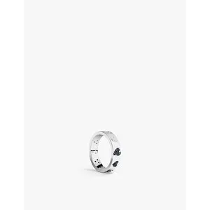 APM MONACO Morse Code Heart Sterling And Cubic Zirconia Ring - Silver