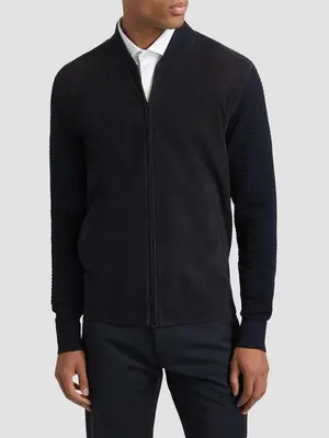 Giorgio Armani Suede Knit Full-zip Jacket