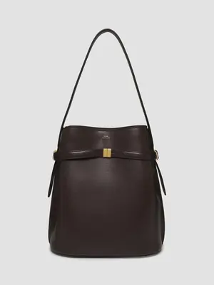 TOTEME Toteme Belted Leather Bucket Bag Bark