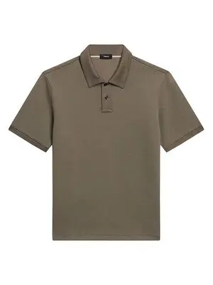 Theory Delroy Cotton-blend Polo Shirt Moss