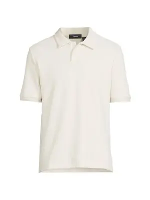 Theory Delroy Cotton-blend Polo Shirt Winter White