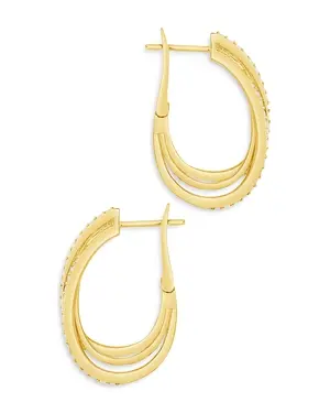 Sterling Forever Kyle Two Row Hoop Earrings
