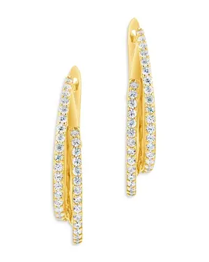 Sterling Forever Kyle Two Row Hoop Earrings