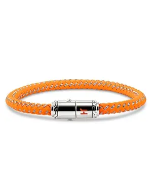 John Hardy Sterling Rubber, And Enamel Woven Bracelet - Silver