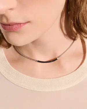 John Hardy Sterling Silver Sapphire Bar Necklace - Black/silver