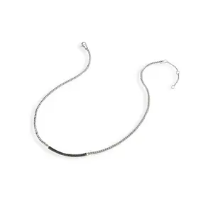 John Hardy Sterling Silver Sapphire Bar Necklace - Black/silver