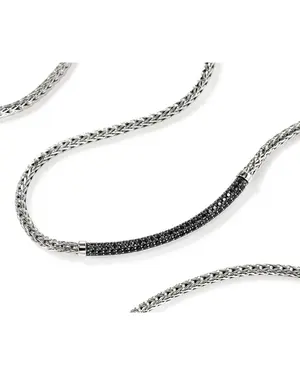 John Hardy Sterling Silver Sapphire Bar Necklace - Black/silver