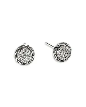 John Hardy John Hardy Sterling Silver JH Essentials Diamond Stud Earrings Silver