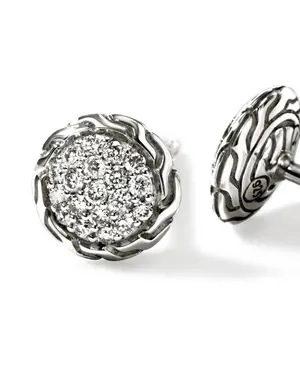 John Hardy Sterling Jh Essentials Diamond Stud Earrings - Silver