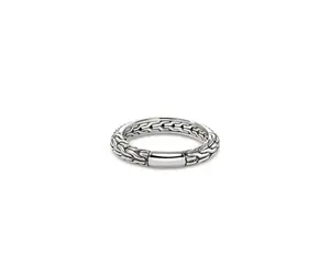 John Hardy Sterling Diamond Band Ring - Silver