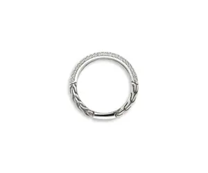 John Hardy Sterling Diamond Band Ring - Silver