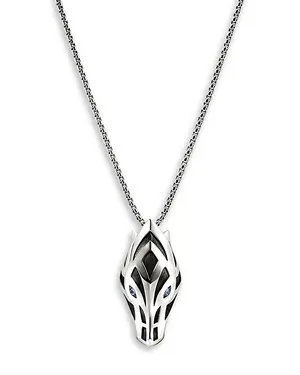 John Hardy Sterling Silver Naga Sapphire Pendant Necklace - Blue/silver