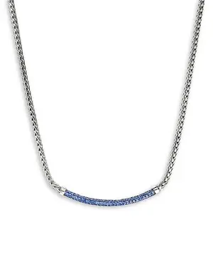 John Hardy Sterling Silver Sapphire Bar Necklace - Blue/silver