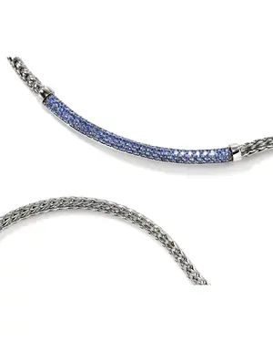 John Hardy Sterling Silver Sapphire Bar Necklace - Blue/silver