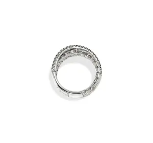 John Hardy Sterling Silver Black Sapphire Pave Crossover Ring - Black/silver