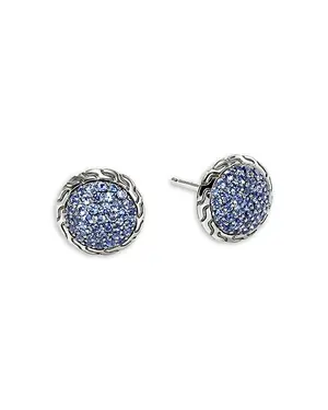 John Hardy Sterling Silver Jh Essentials Sapphire Stud Earrings - Blue/silver