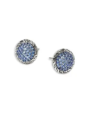 John Hardy Sterling Silver Jh Essentials Sapphire Stud Earrings - Blue/silver