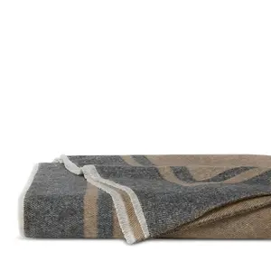 SFERRA Viletta Cotton, Wool & Cashmere Blend Throw Grey/beige