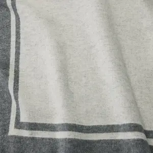SFERRA Viletta Cotton, Wool & Cashmere Blend Throw - Oat/charcoal