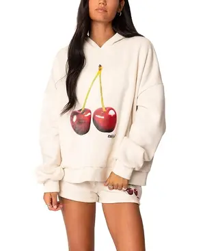 EDIKTED Mon Cheri Hoodie - Cream